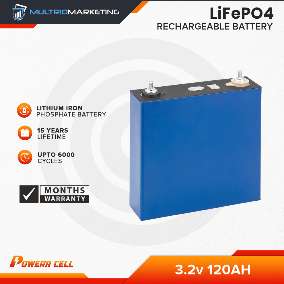 LiFePO4 Battery 3.2V 120Ah Great Power UPS Safe Sealed Rechargeable ...