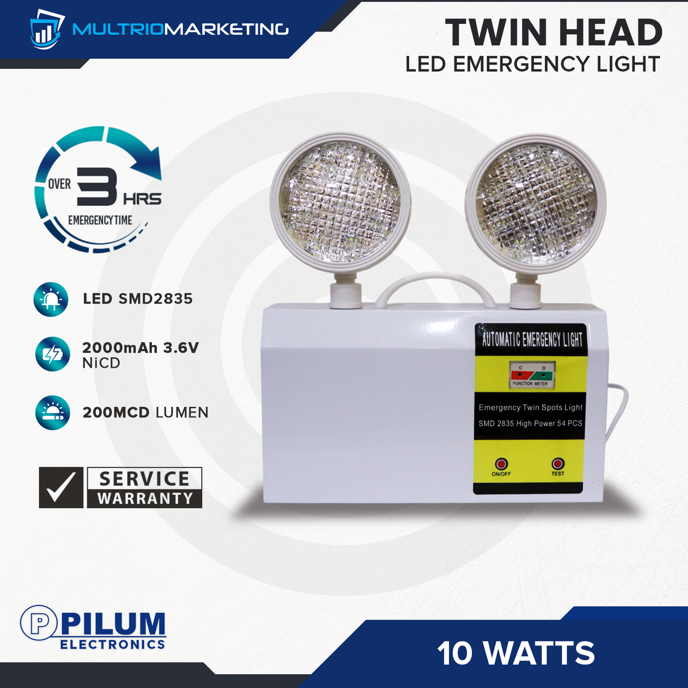 LED Emergency Light - 10W (Yellow) – MULTRIO MARKETING