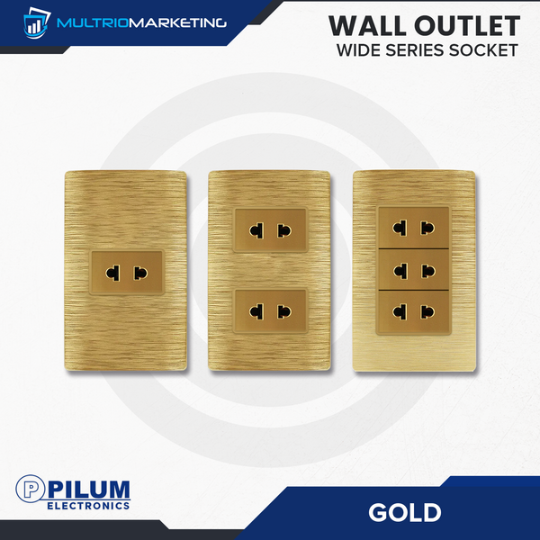 Wall Outlet - Wide Series Socket - Gold – MULTRIO MARKETING