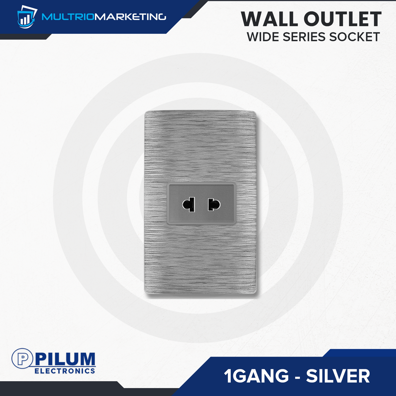 Wall Outlet - Wide Series Socket - Silver – MULTRIO MARKETING